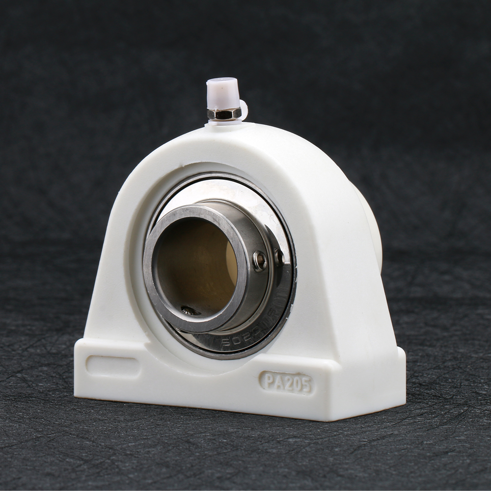 Pillow block bearing SUCPA205 white plastic housing PA205 stainless ...