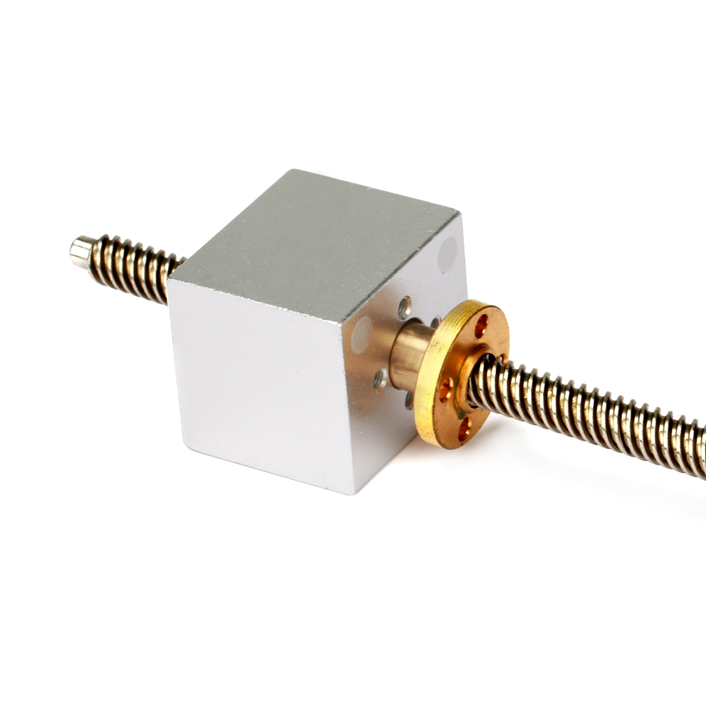 T10x2 10mm ACME trapezoidal thread rod lead screw with brass/nylon/POM ...