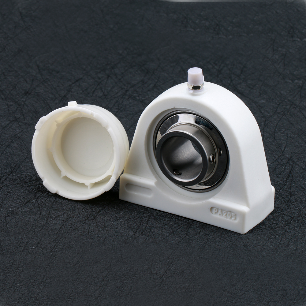 Pillow block bearing SUCPA205 white plastic housing PA205 stainless ...