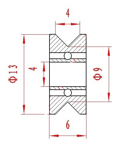 Guide rail bearing V groove U groove embedded pulley bearing V624zz ...