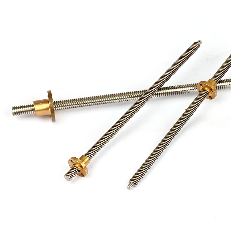 Tr8x8 304 stainless steel lead screw 600mm length with brass nut Popular